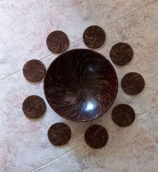 Set ciotola e 9 sottobicchieri