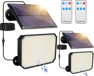 2 fari a luce solare 190 led con telecomando
