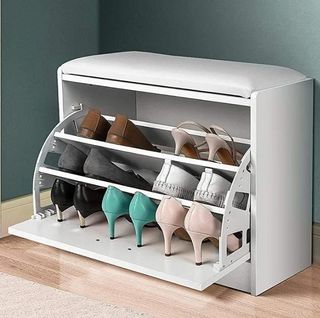 panca a scarpiera in legno