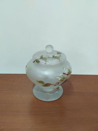 Porta tutto in vetro di Murano dipinto a mano