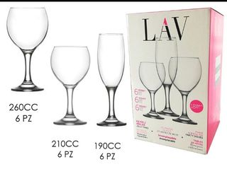 set servizio di bicchieri in vetro 18 pezzi tavola