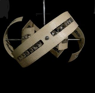 lampadario moderno in pelle