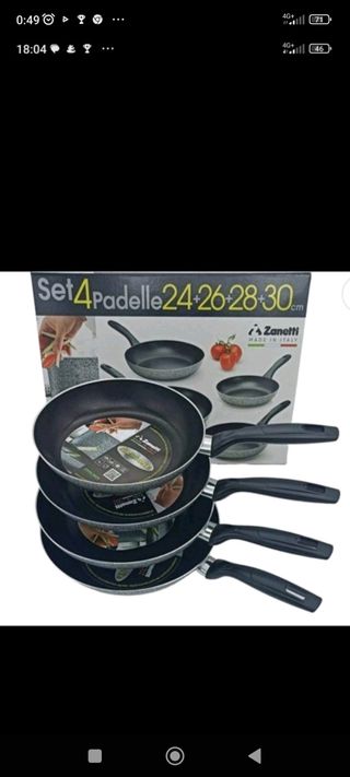 set 4 padelle ZANETTI MADE IN ITALY 24/26/28/30 CM