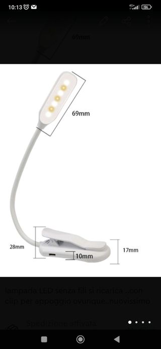 Lampada LED per libri