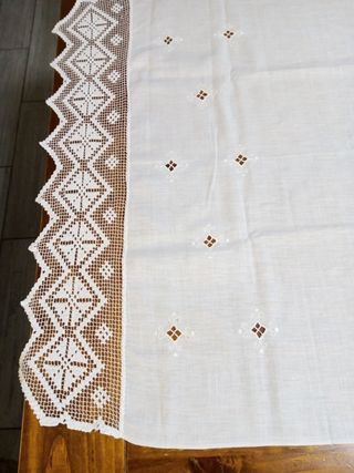 asciugamano grande lino file' a mano