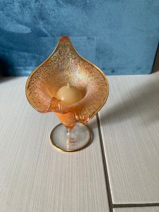 Portacandela in vetro soffiato nuovo