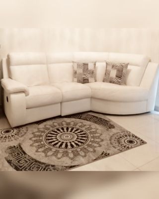 Divano bianco in vera pelle