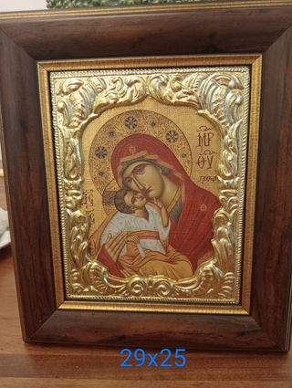 icona russa, cornice legno dorato