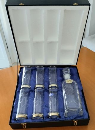 Set liquore in cristallo e argento