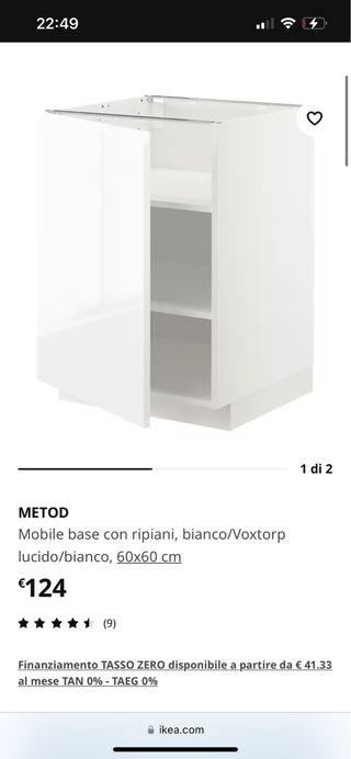 ikea base cucina metod + voxtorp bianco lucido