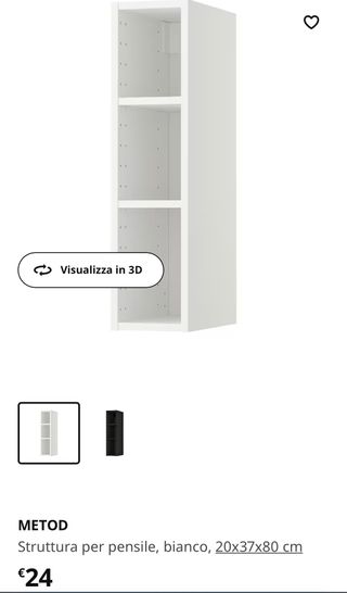 metod ikea bianco 20x37x80