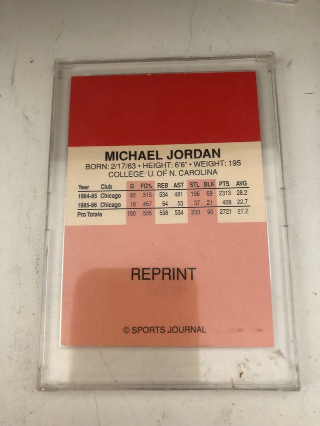 Carta Michael Jordan Rookie Reprint de segunda mano por 1.000 EUR en ...