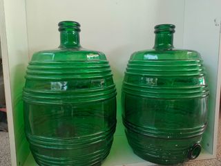 coppia Boccioni verdi vetro