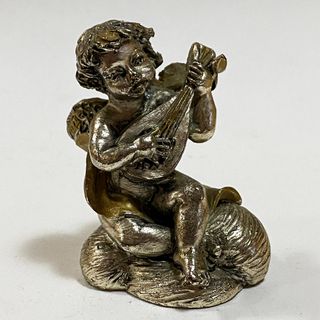 Angelo Angioletto Putto Mandolino Decorativo