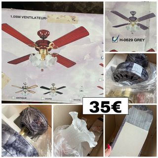 Lampadario con ventilatore a pale