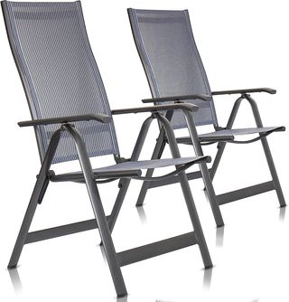 2x Sedie giardino relax Reclinabile in Alluminio