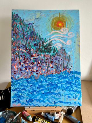 Quadro dipinto a mano 'vento d'estate'