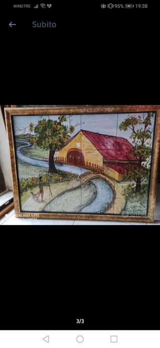 quadro firmato su piastrelle