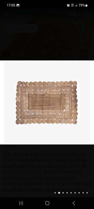 Yute alfombra 170x120
