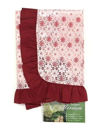 tovaglia PLASTIFICATA da 12 posti rossa bordò