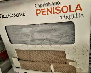 Copridivano 3 posti penisola grigio