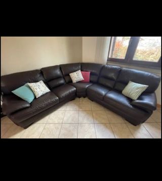 Divano angolare in pelle