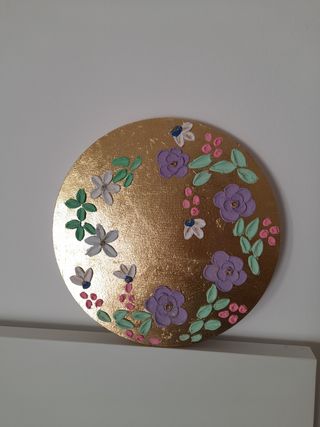 Tela in acrilico e foglia d'oro