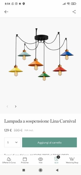 LAMPADARIO WESTWING OCCASIONE