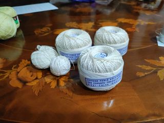 3 gomitoli puro cotone colore ecru