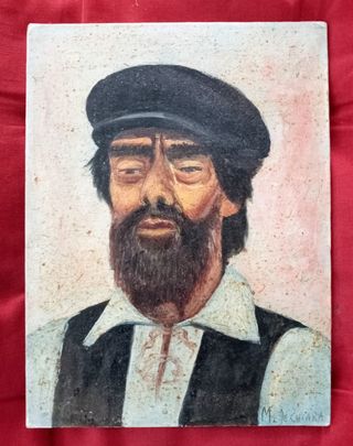 Dipinto ad olio "Vecchio Nostromo" cm 18x24