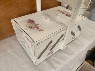 Scatola porta cucito Shabby Chic