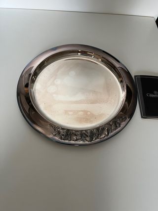 Vassoio rotondo in lega argento