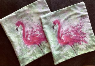 2 federe per cuscini raffiguranti fenicotteri rosa