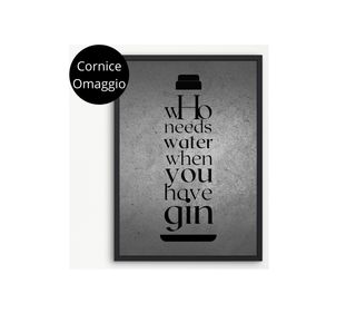 30x40 Poster Stampa bottiglia Gin con Cornice