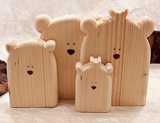 Soprammobile orsi in legno