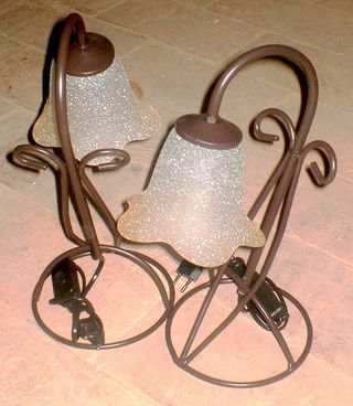 Coppia lumi ferro vetro