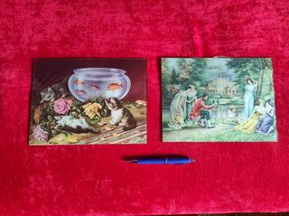 Coppia quadretti  vetro stile liberty