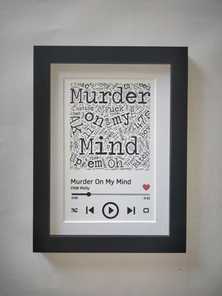 15*20cm Quadro Stampa YNW Melly testo canzone