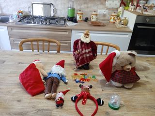 set oggetti di natale con babbo natale