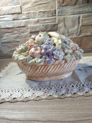 Cesto di fiori frutta porcellana spagna