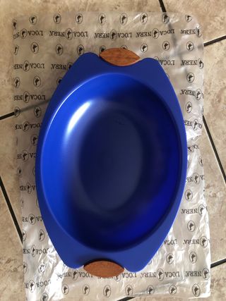 vassoio blu manici in legno Oca Nera