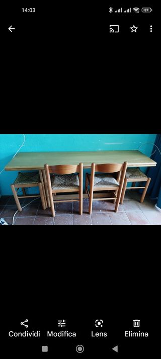 Tavolo consolle con sedie