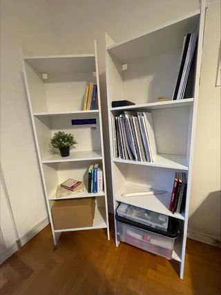 White vertical bookshelf