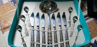 SET posate e sotto-bicchieri + Calze Vintage