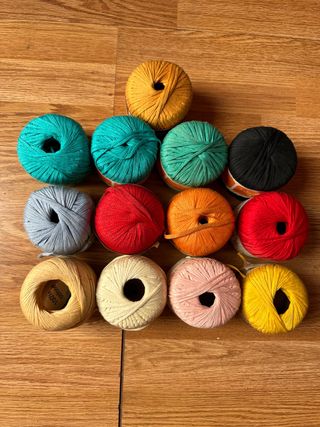 13 Gomitoli di fettuccia 100% cotone