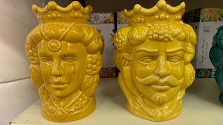 Coppia teste di Moro colore senape