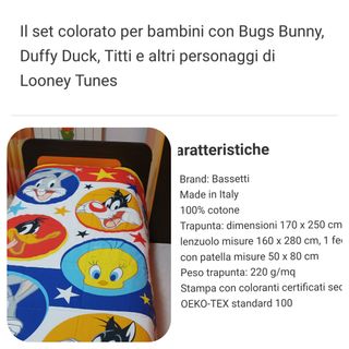 Due trapunte Bassetti Looney tunes