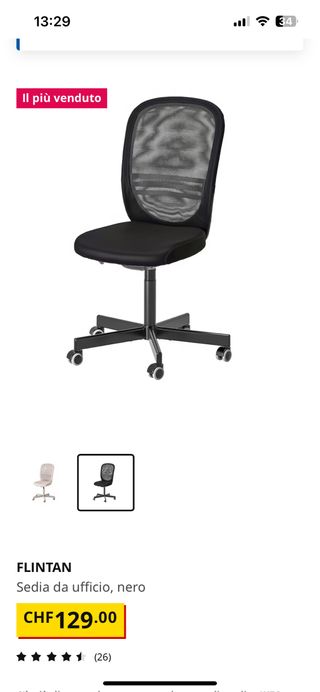 Sedia da scrivania nuova