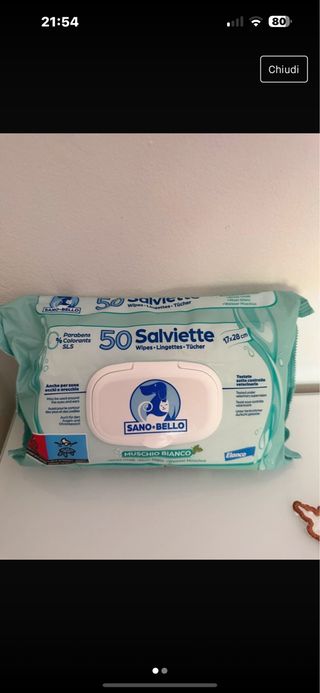 50 Salviette GATTO Muschio Bianco