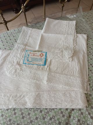 lenzuolo matrimoniale vintage solo sopra con feder